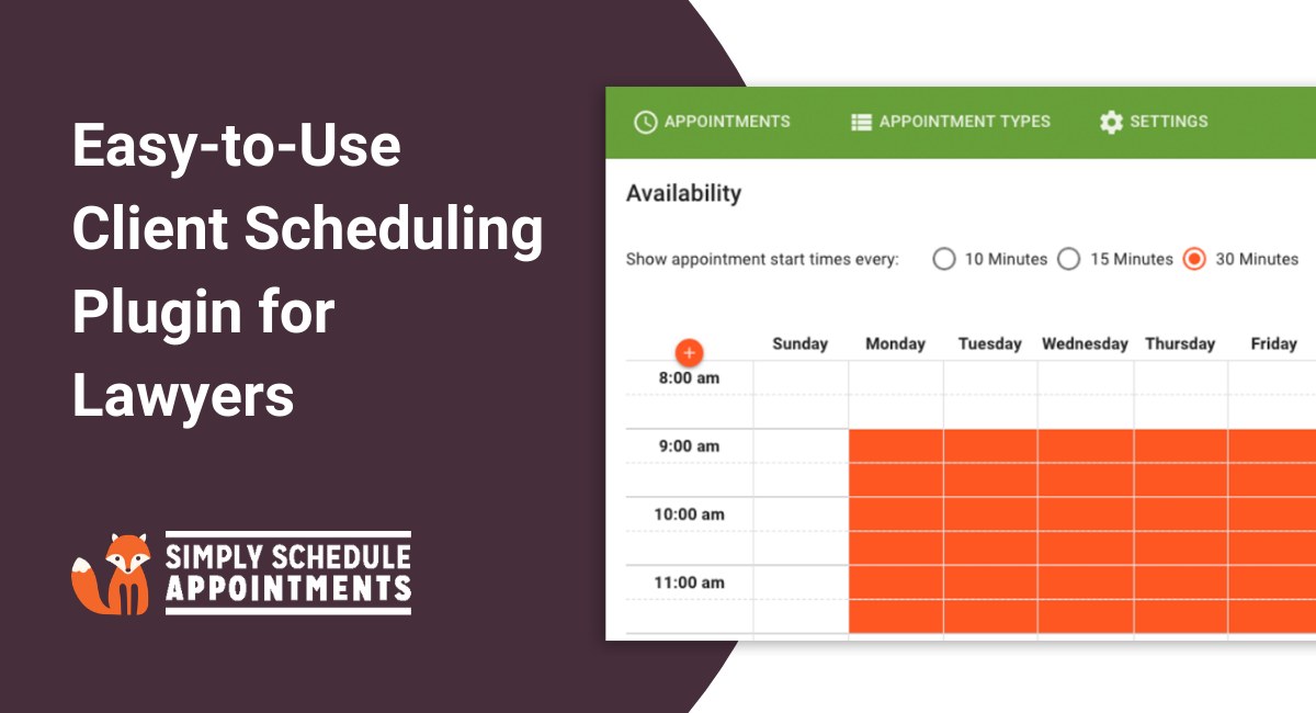 Scheduling Plugin for Lawyers - Simply Schedule Appointments