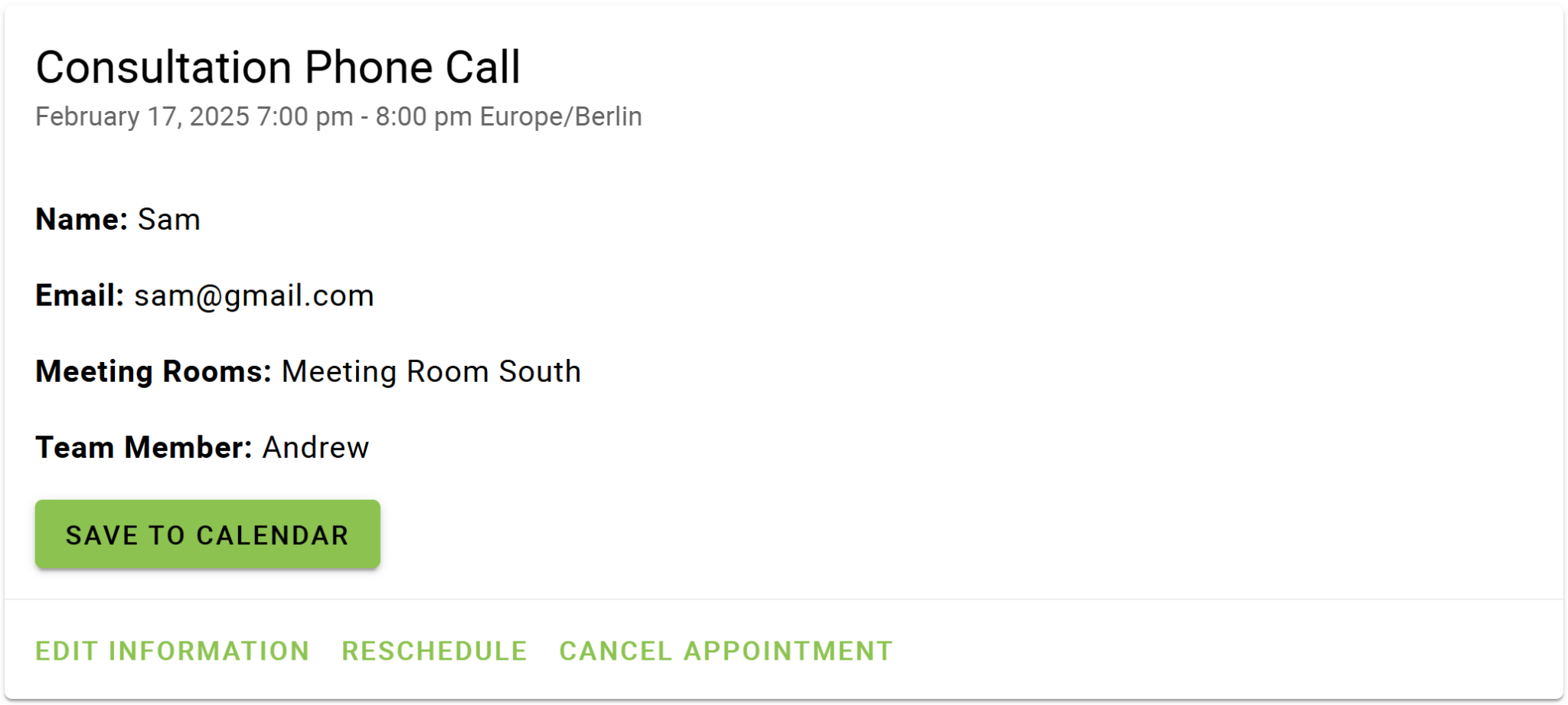 Upcoming Appointments Module - Simply Schedule Appointments
