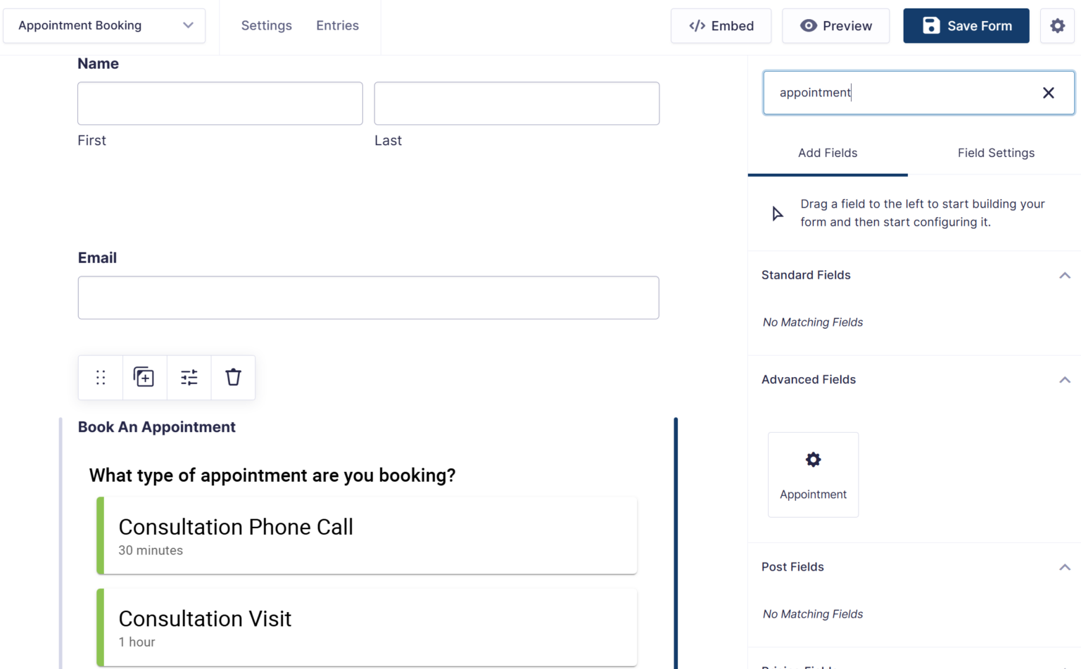 Gravity Forms Appointment Field - Simply Schedule Appointments