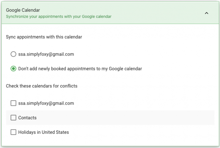 Google Calendar Sync - Simply Schedule Appointments