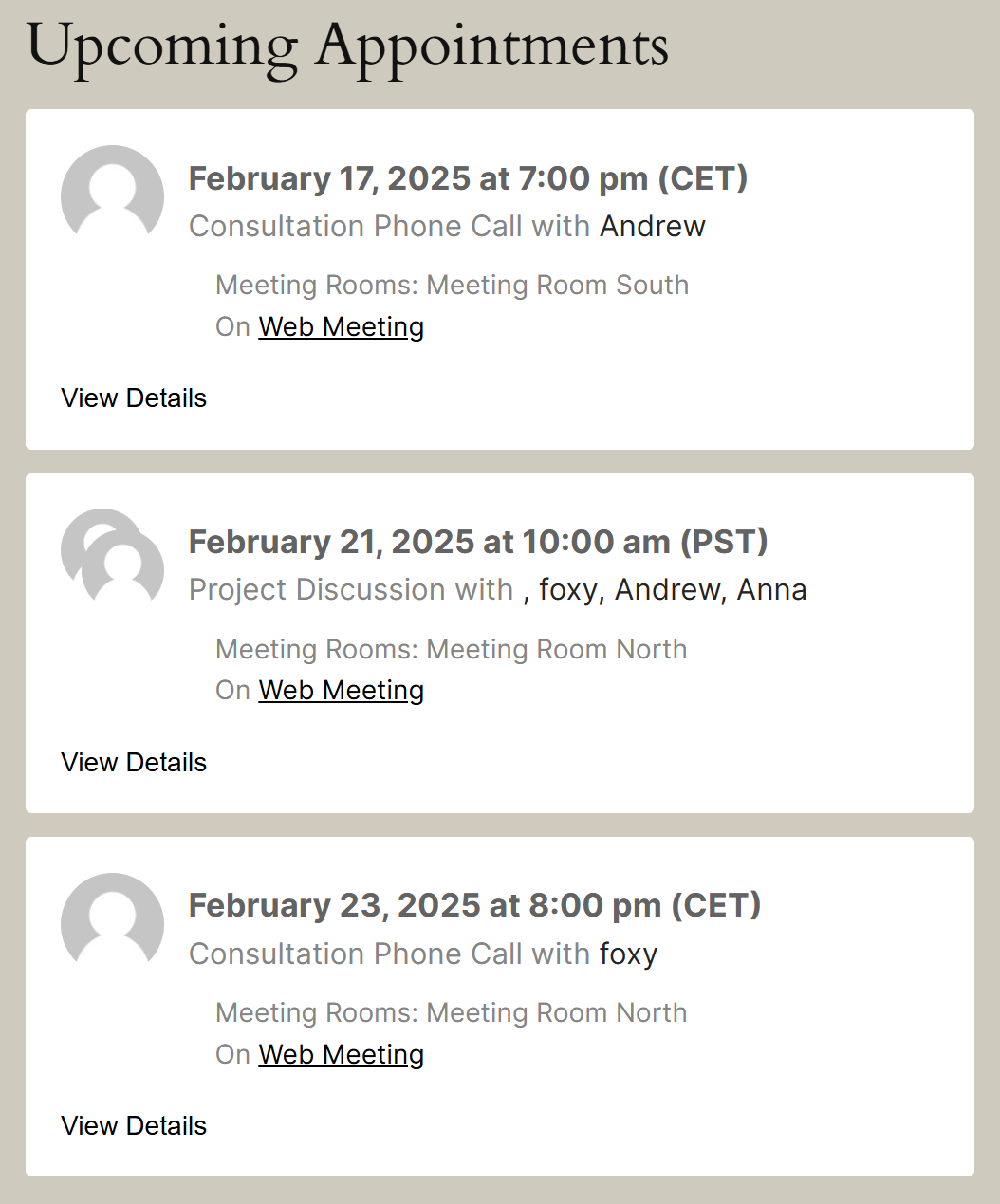 Upcoming Appointments Module - Simply Schedule Appointments