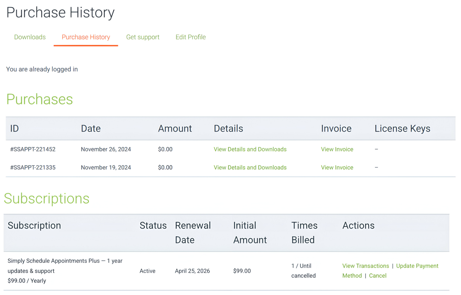 SSA Account Overview - Simply Schedule Appointments