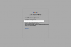 400 redirect_uri_mismatch Error - Simply Schedule Appointments