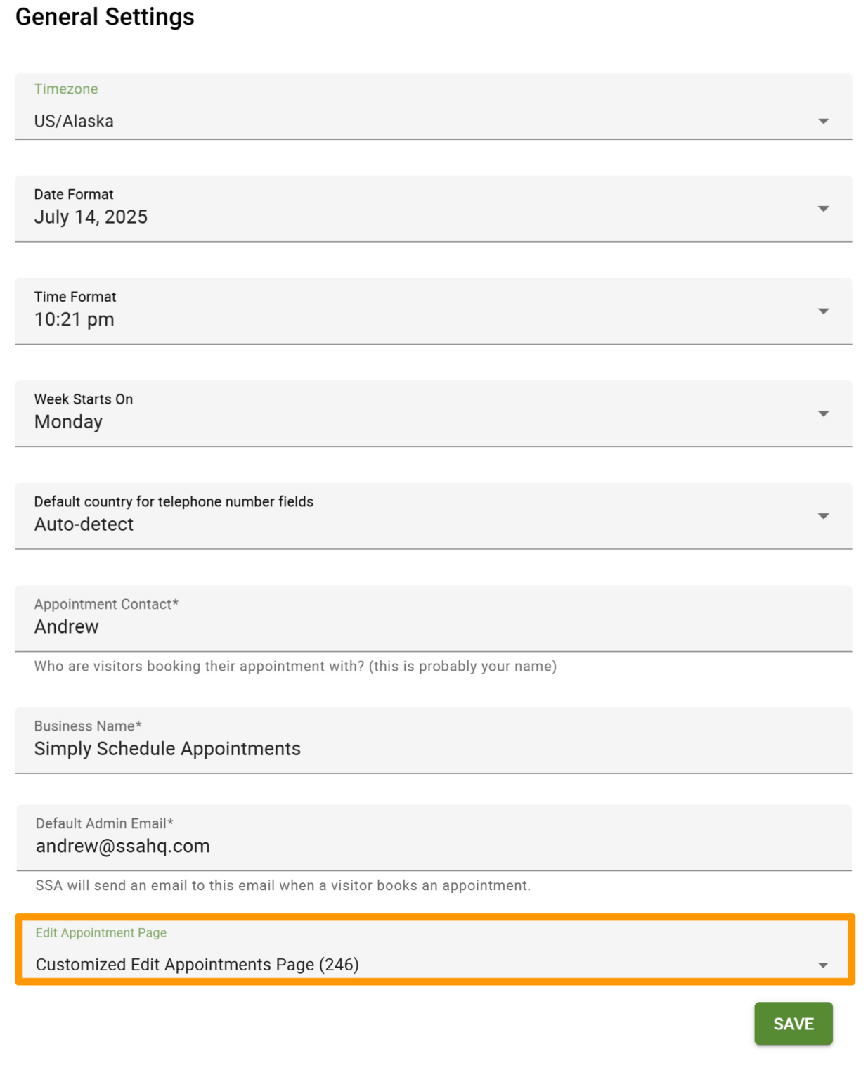 Custom Page to Edit Appointments - Simply Schedule Appointments