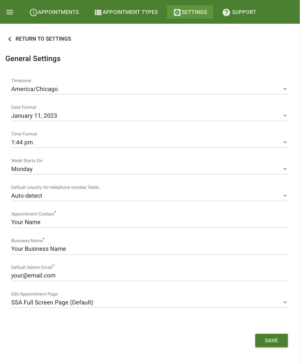 General Settings - Simply Schedule Appointments