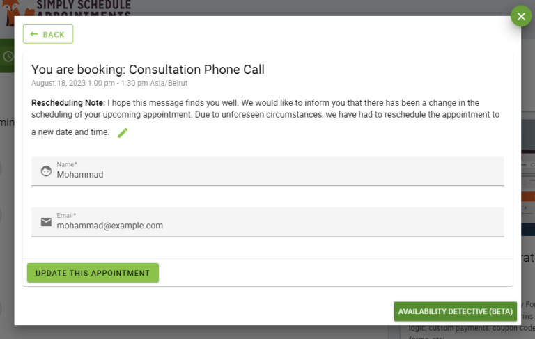 Cancel, Reschedule, Edit or Delete Bookings - Simply Schedule Appointments