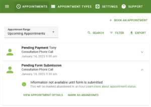 Manage Pending Bookings - Simply Schedule Appointments